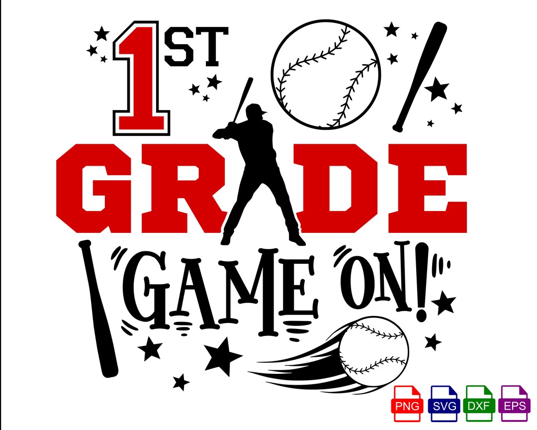 1st Grade Game on Svg Back to School SVG Baseball Game on First Day of ...