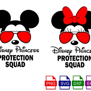 Princess Protection Squad SVG Bundle, Mickey Mouse With Sunglasses ...