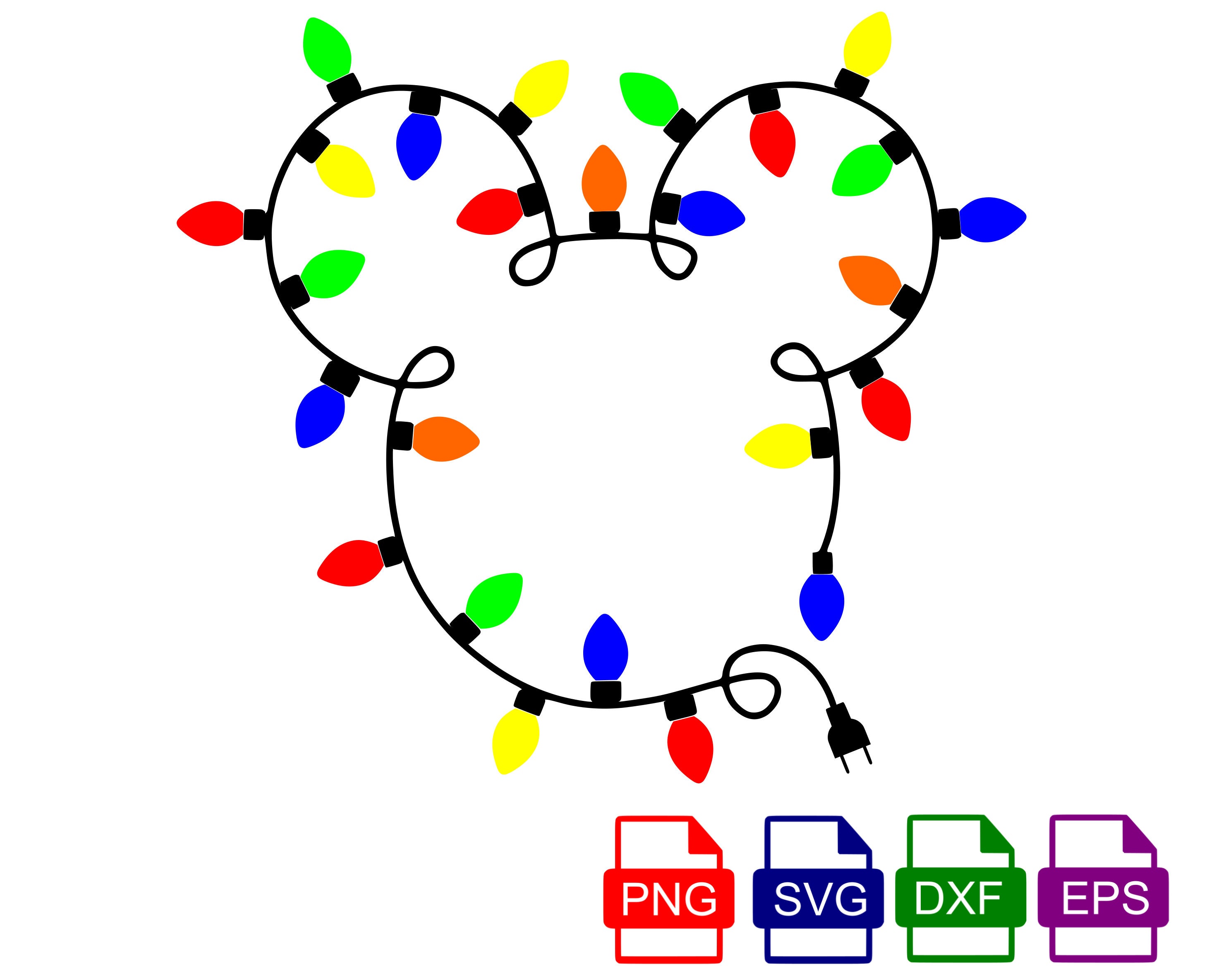 Mickey Head With Christmas Lights Svg, Mickeys Very Merry Christmas Svg ...