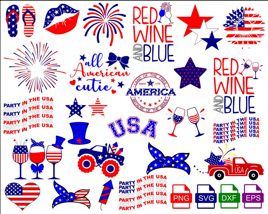 4th of July SVG Bundle and PNG, Independence Day Svg, Fireworks Svg ...