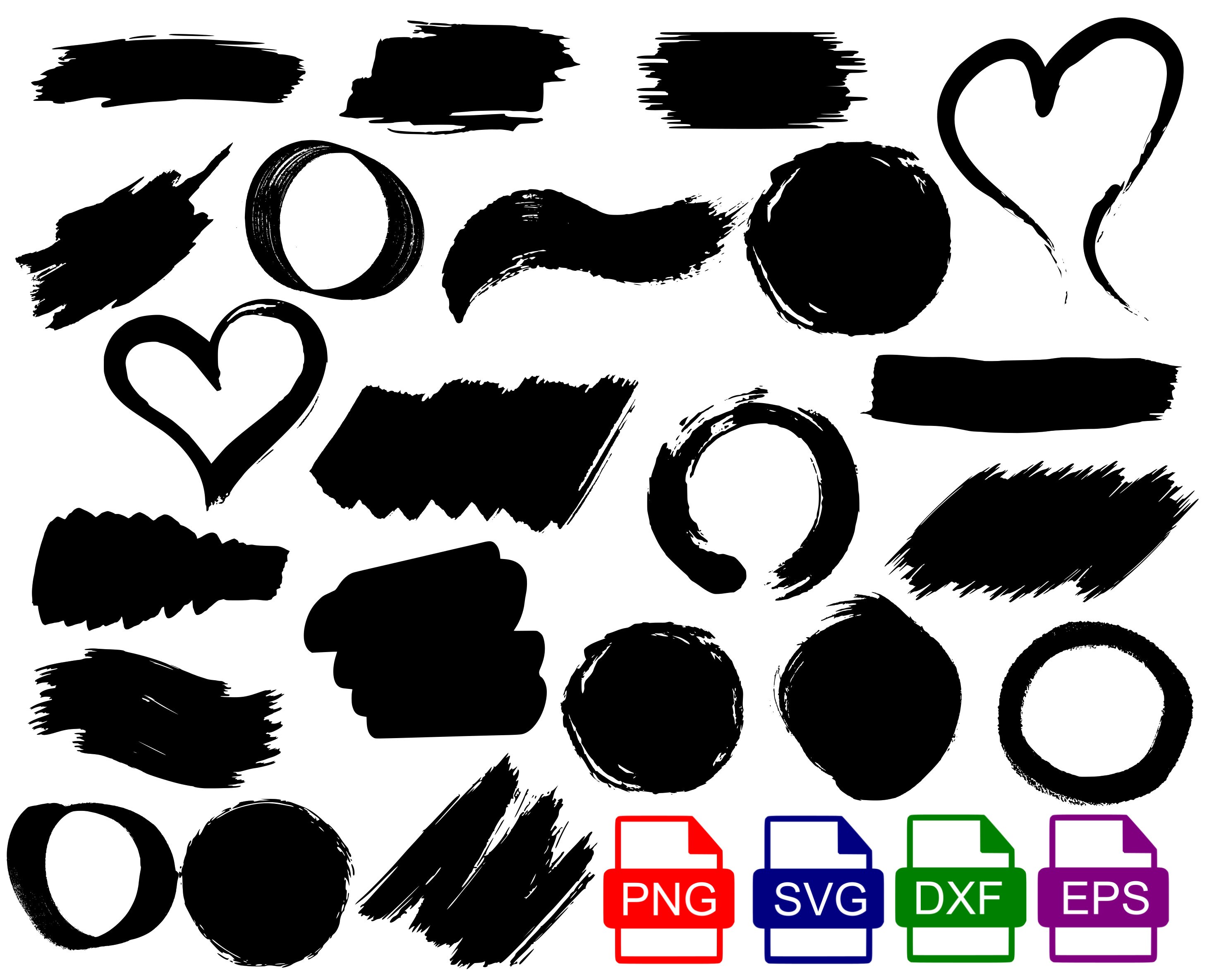 Paint Brush Stroke Svg Bundle Hand Drawn Brush Stroke Svg - Etsy