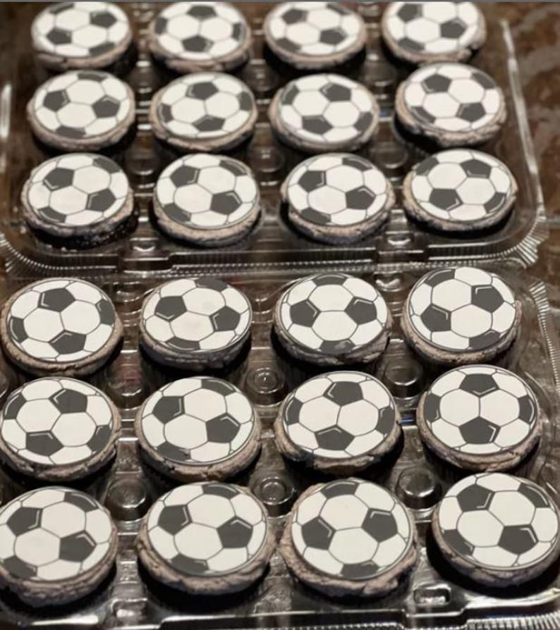 24 Edible Soccer Cupcake Toppers DIY Soccer Birthday Party Supplies - Etsy