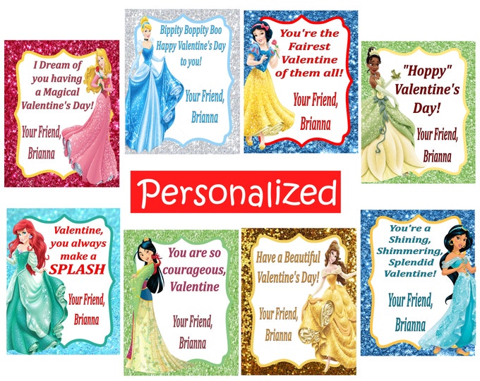 Printable Princess Valentine Cards Kids Valentine Cards School ...