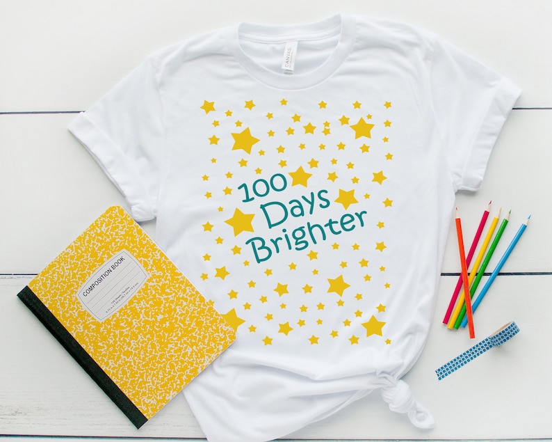 100 Days Brighter SVG and PNG 100th Day of School Svg and - Etsy