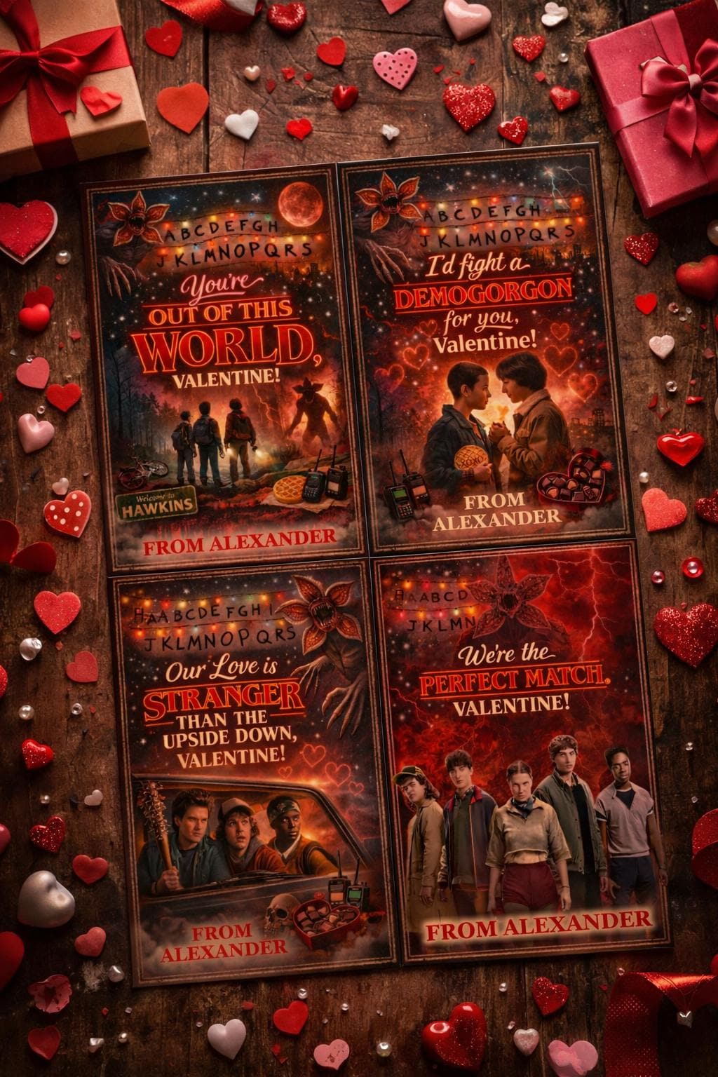 Personalized Stranger Valentine's Day Cards - Printable - Strange Vibes ...