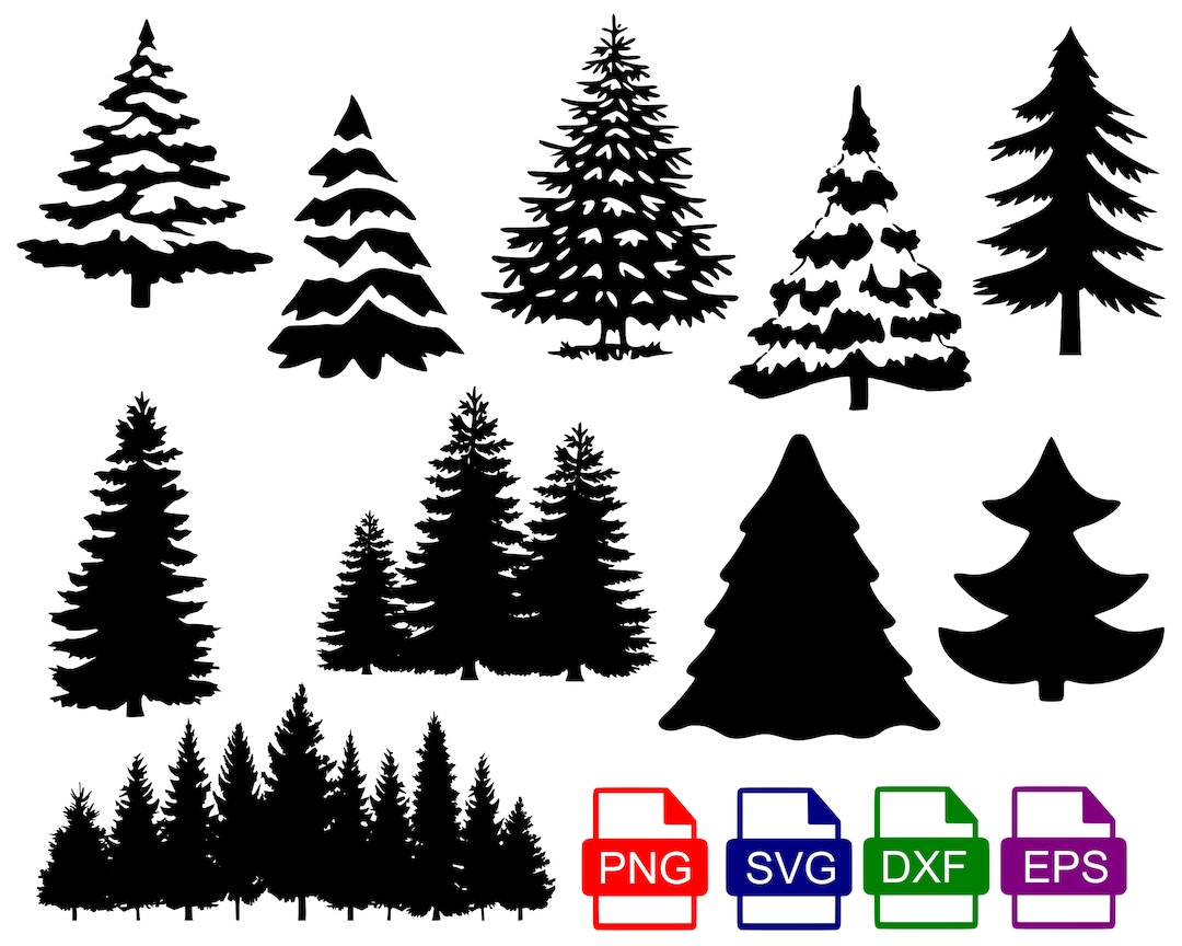 Pine Tree SVG Bundle, Christmas Tree Svg Bundle, Flocked Pine Trees ...