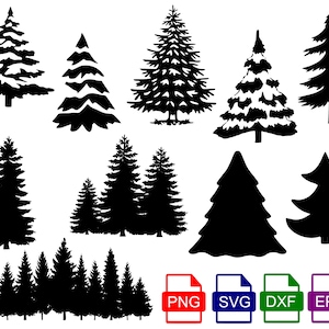 Pine Tree SVG Bundle, Christmas Tree Svg Bundle, Flocked Pine Trees, Svg, PNG and Dxf Files ...
