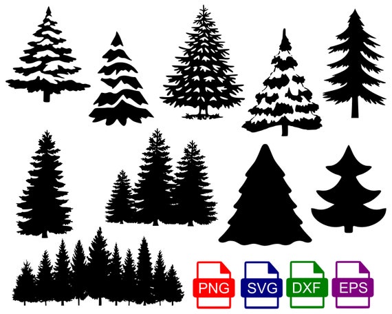 Pine Tree SVG Bundle Christmas Tree Svg Bundle Flocked Pine - Etsy