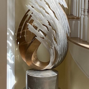 John Richen Large Modern Sculpture Steel and Bronze 53” Circa 1995 12/ ...