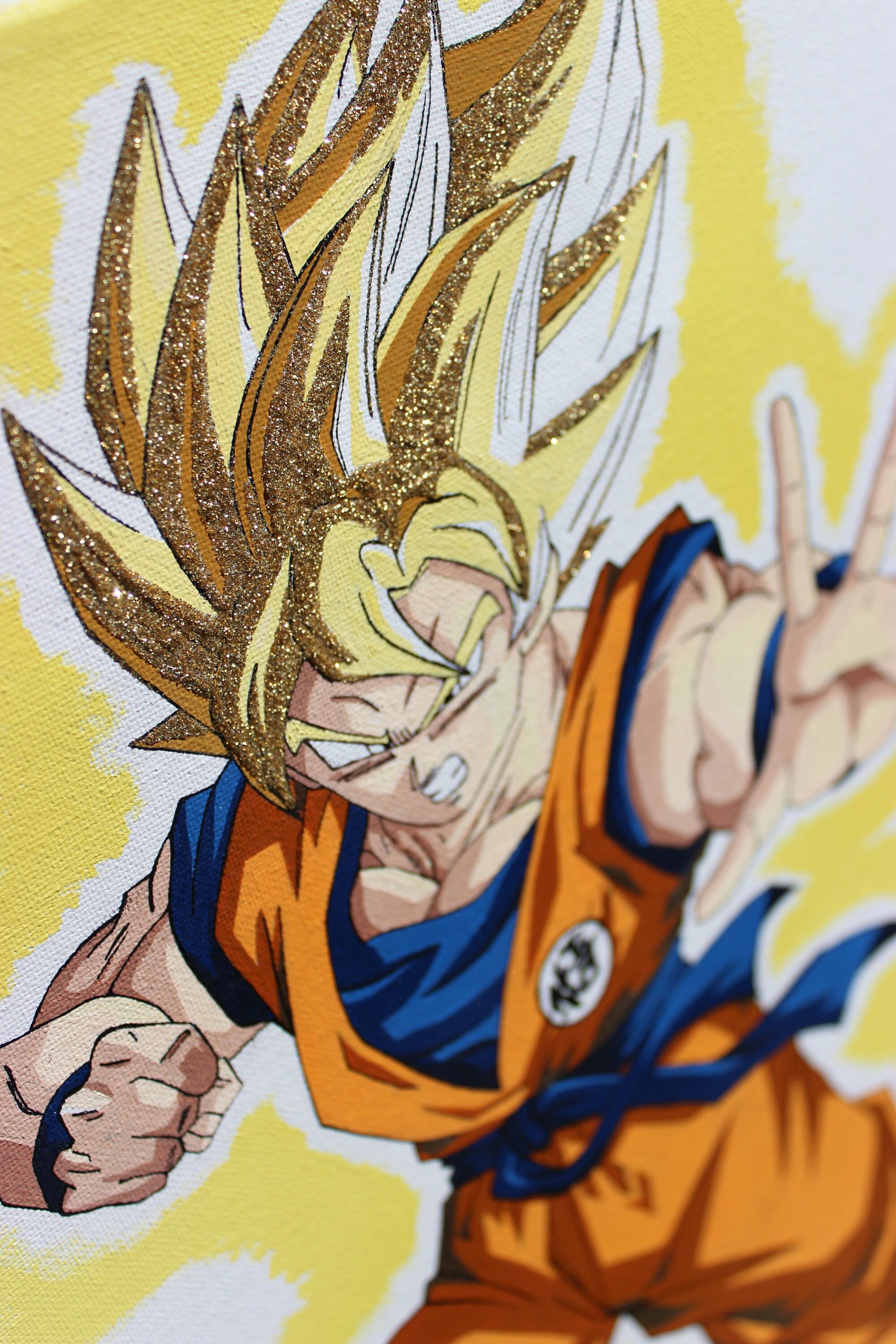 Goku Canvas Gold Glitter - Etsy