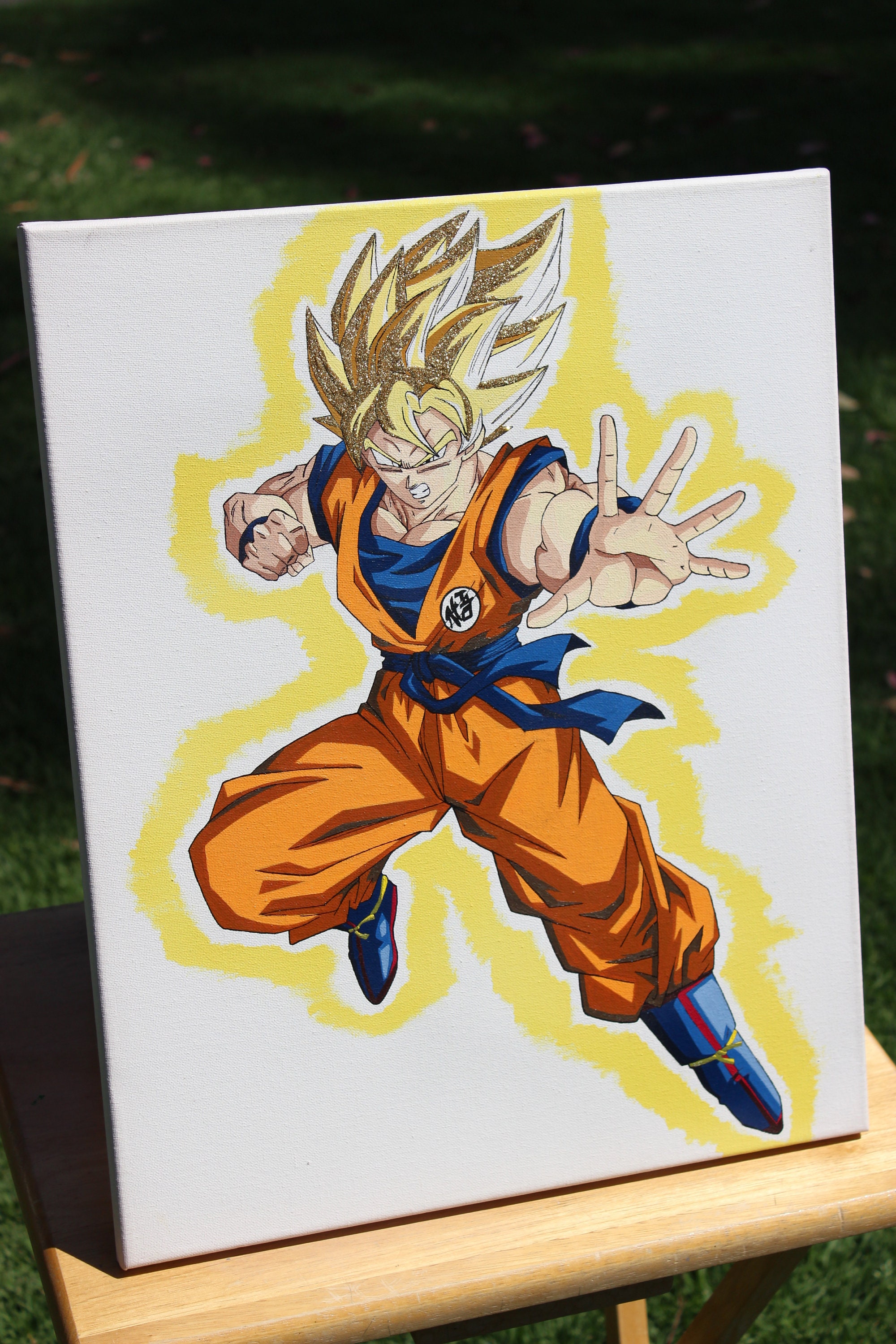 Goku Canvas Gold Glitter - Etsy