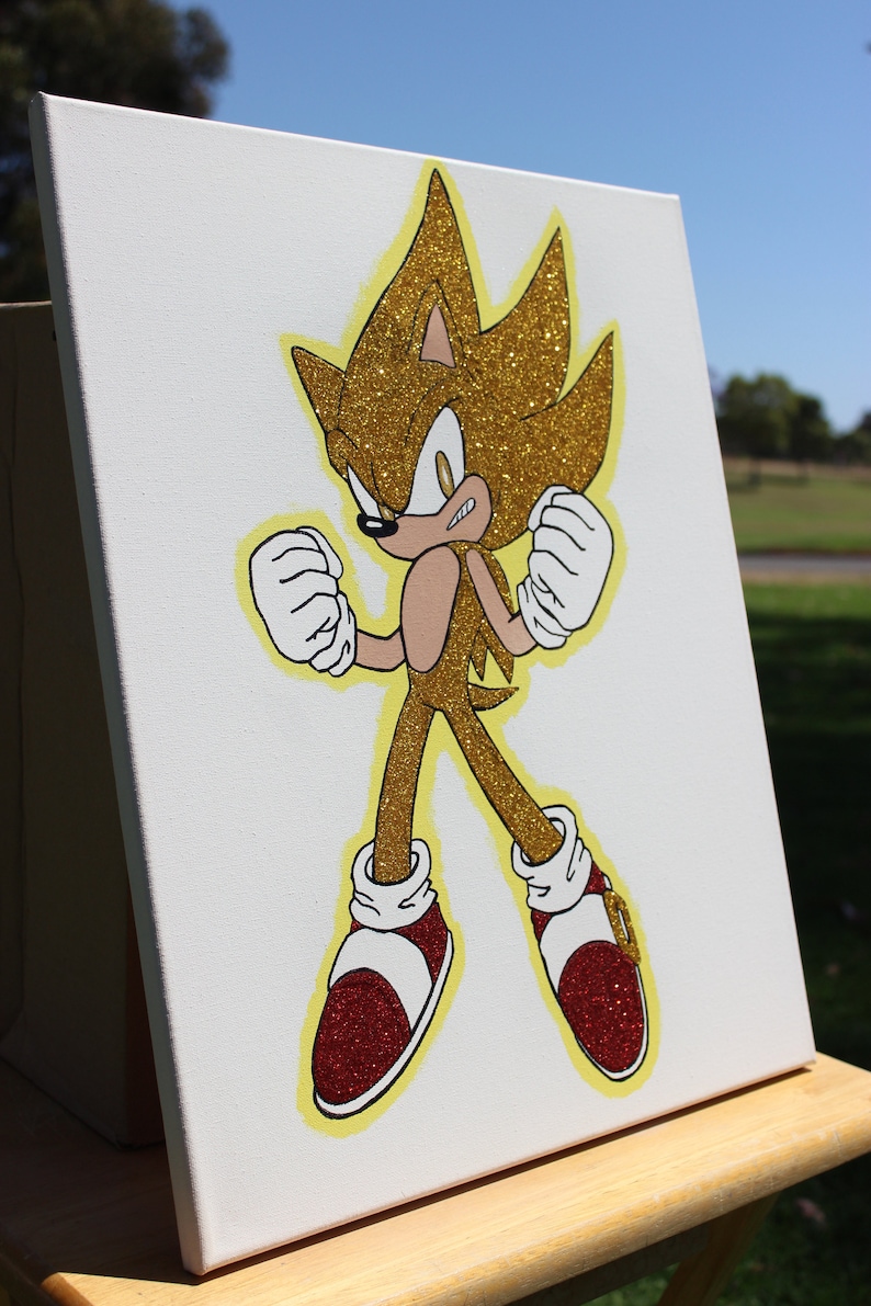 Super Sonic Canvas Gold Glitter - Etsy