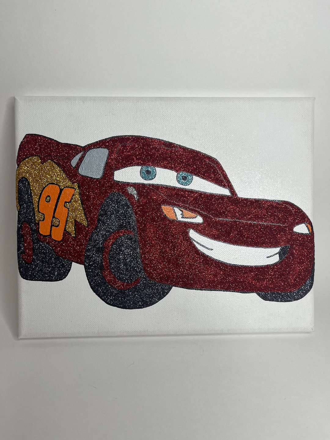 Lightning Mcqueen Canvas Glitter - Etsy