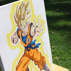 Goku Canvas Gold Glitter - Etsy