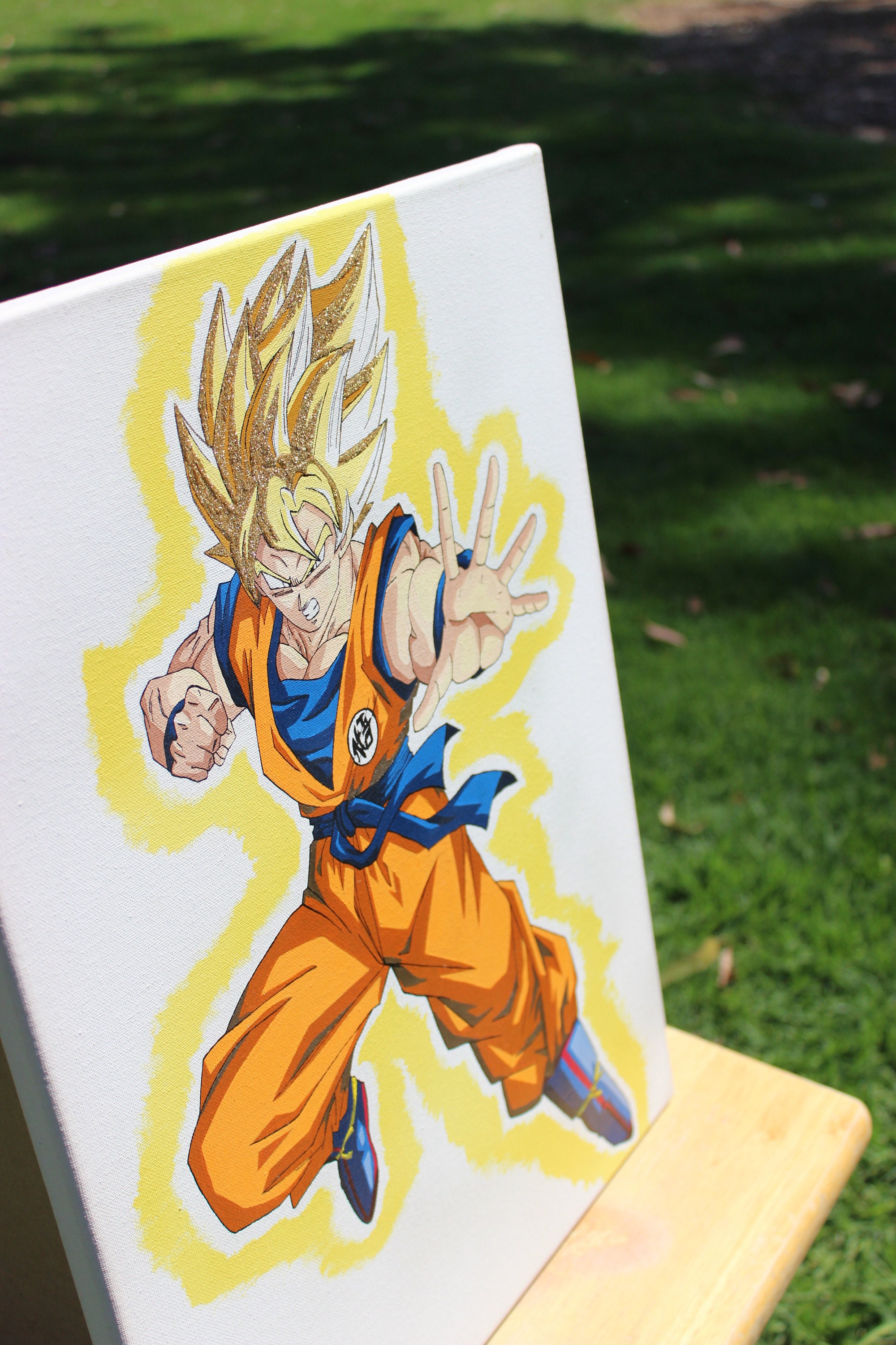 Goku Canvas Gold Glitter - Etsy