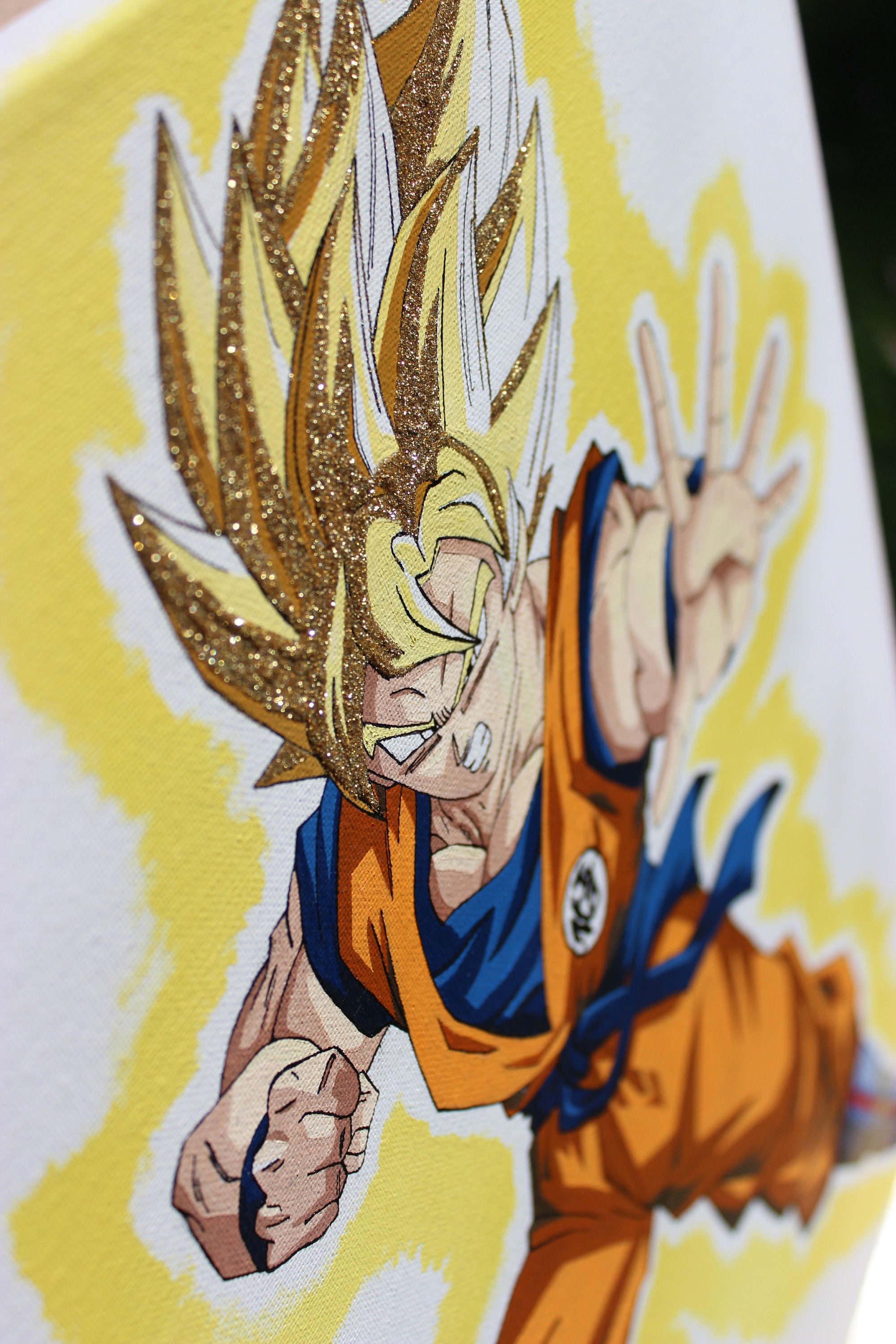 Goku Canvas Gold Glitter - Etsy