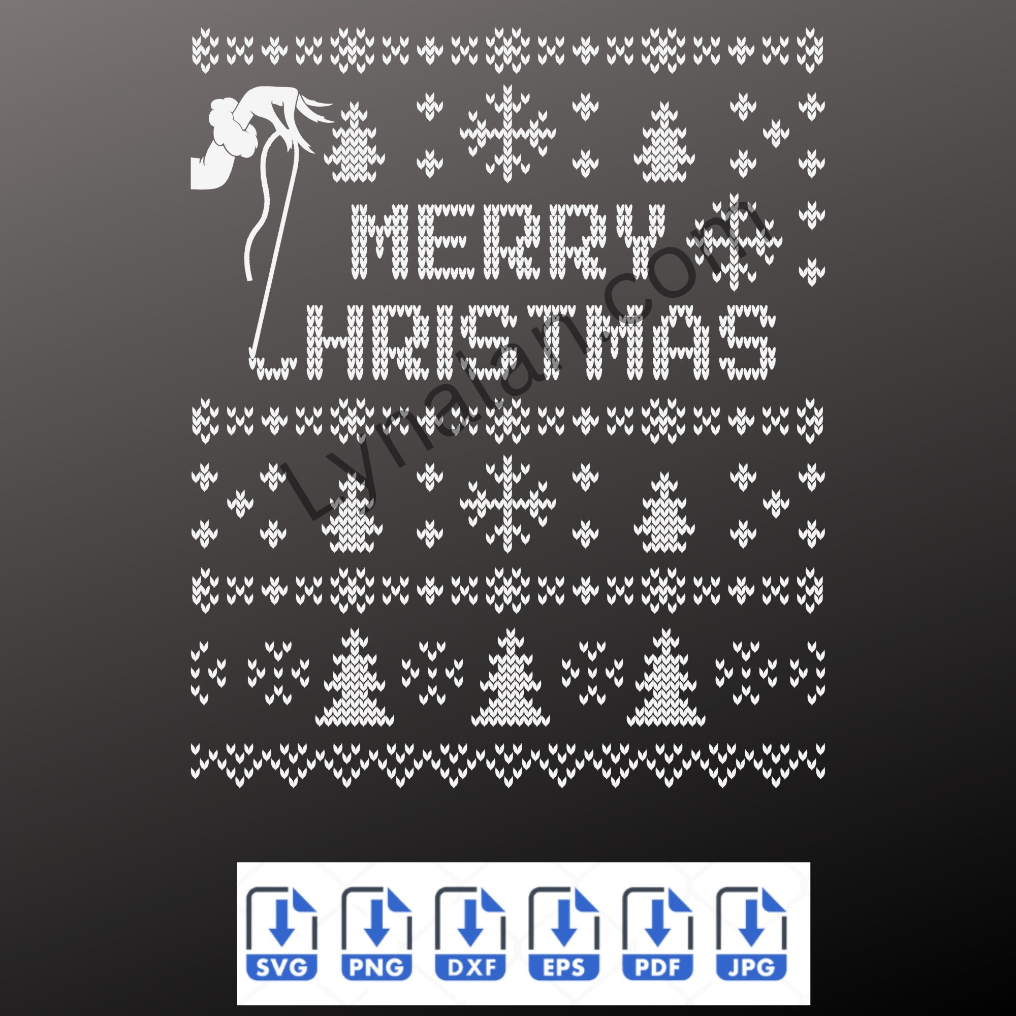 Grinch Hand Pulling String White SVG, PNG, EPS, Dxf, Digital Cut File ...