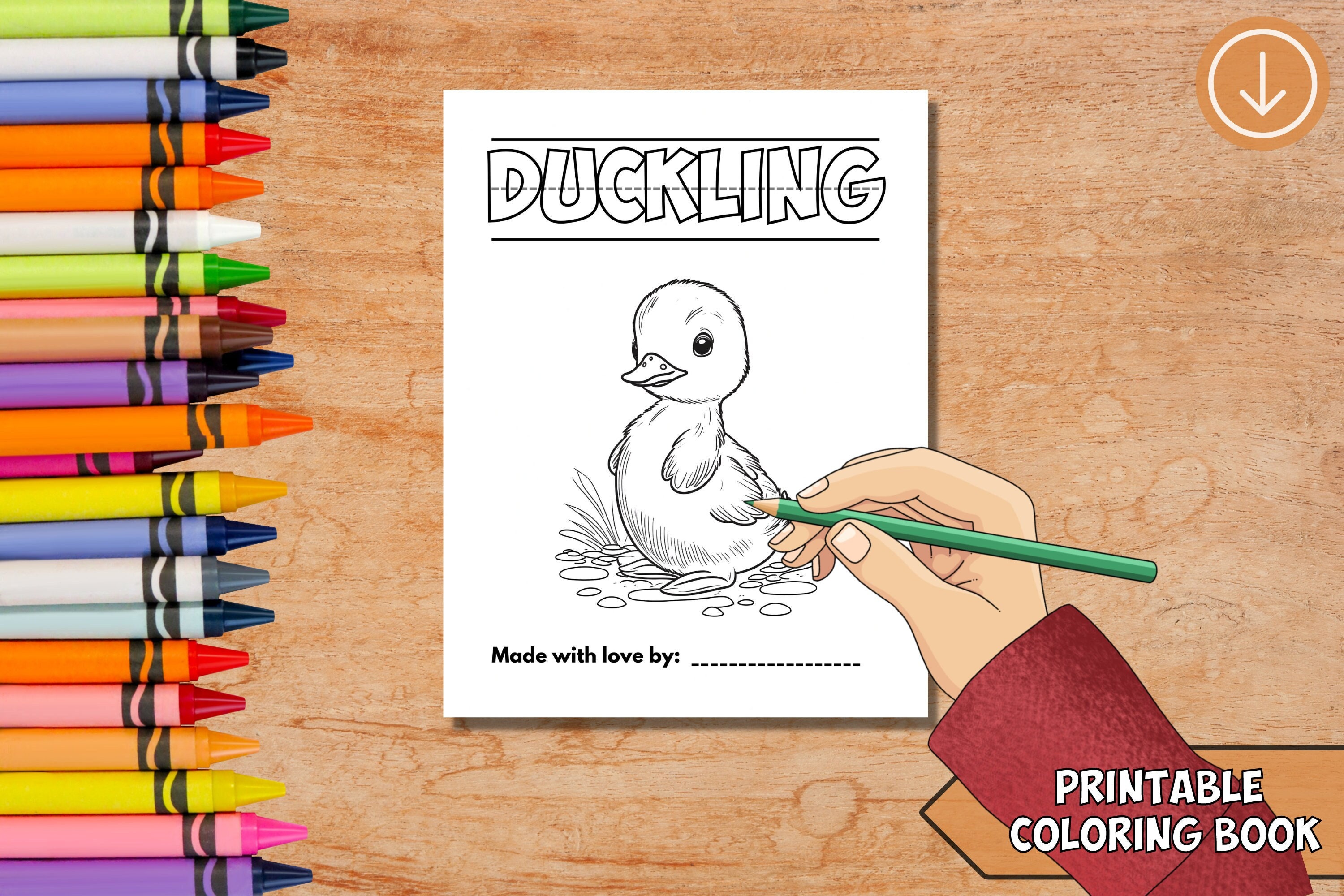Duckling Coloring Page Kids Coloring Book Kids Party Favors Coloring ...