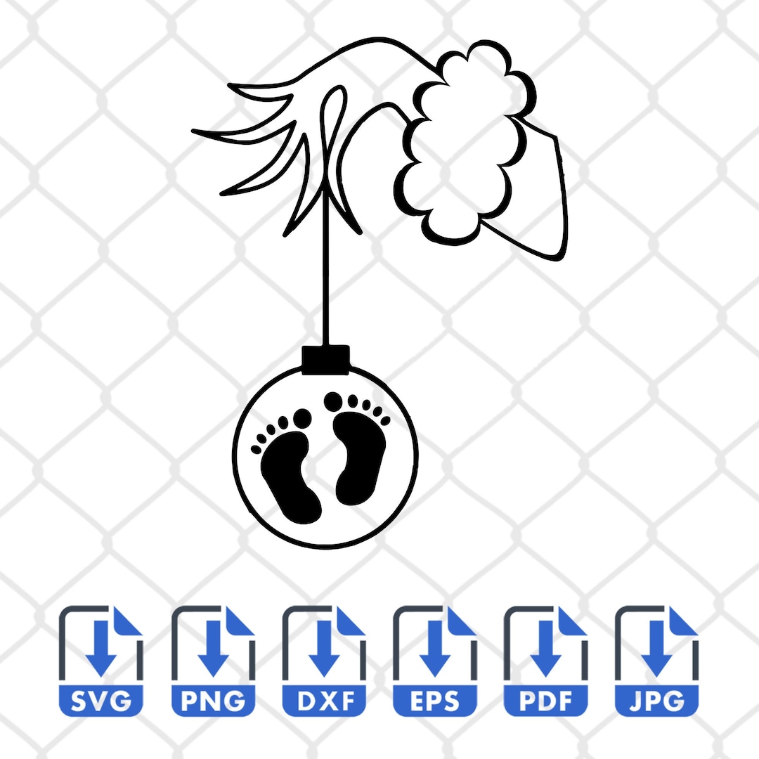 Grinch Hand Baby Feet - SVG, PNG, EPS, Dxf, Digital Cut File, Cricut ...