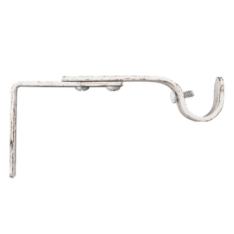 Modern Farmhouse Rustic Distressed White Barrel Curtain Rods 28"- 48 ...