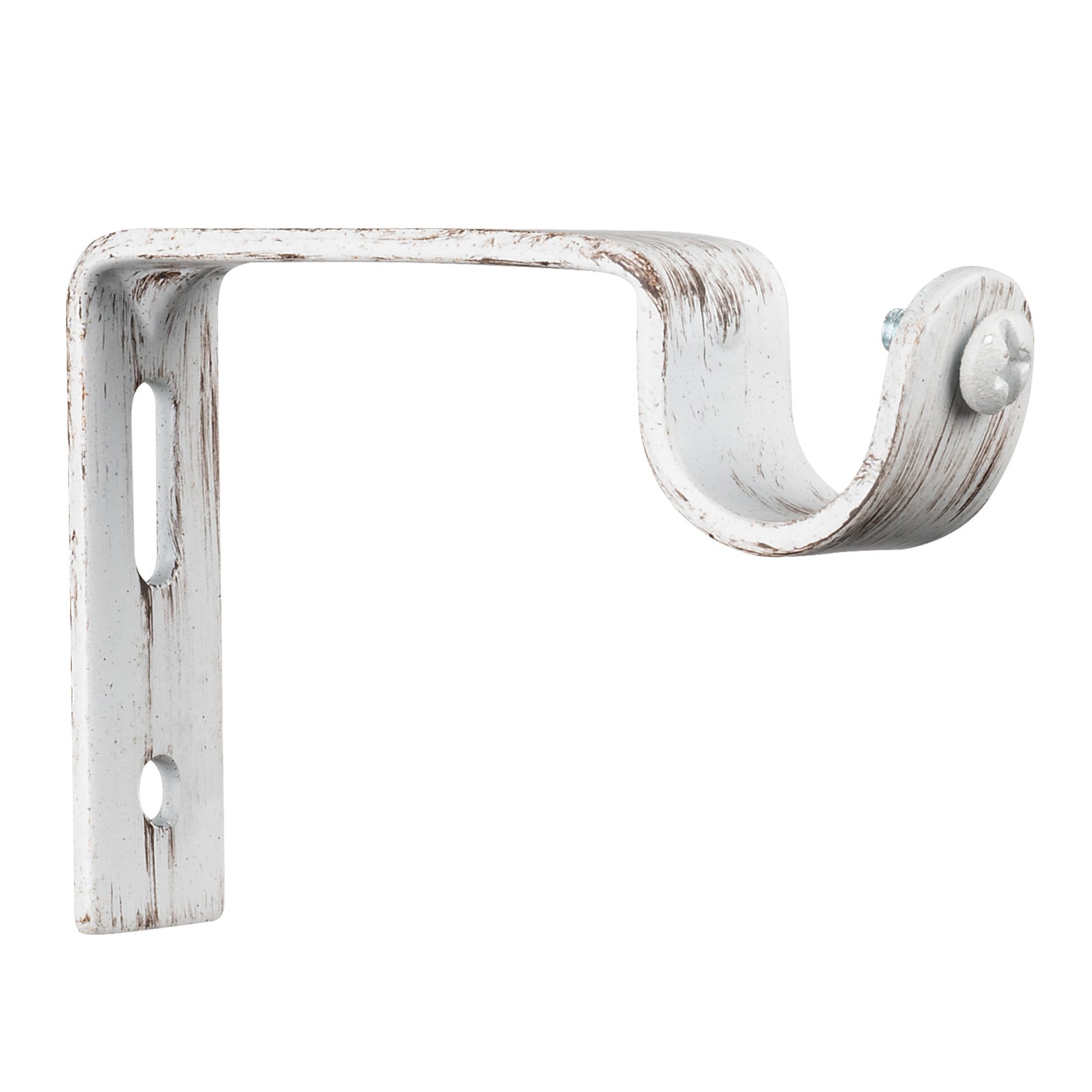 Cambridge Distressed Ivory White Farmhouse Rustic Curtain Rods 28"- 48 ...