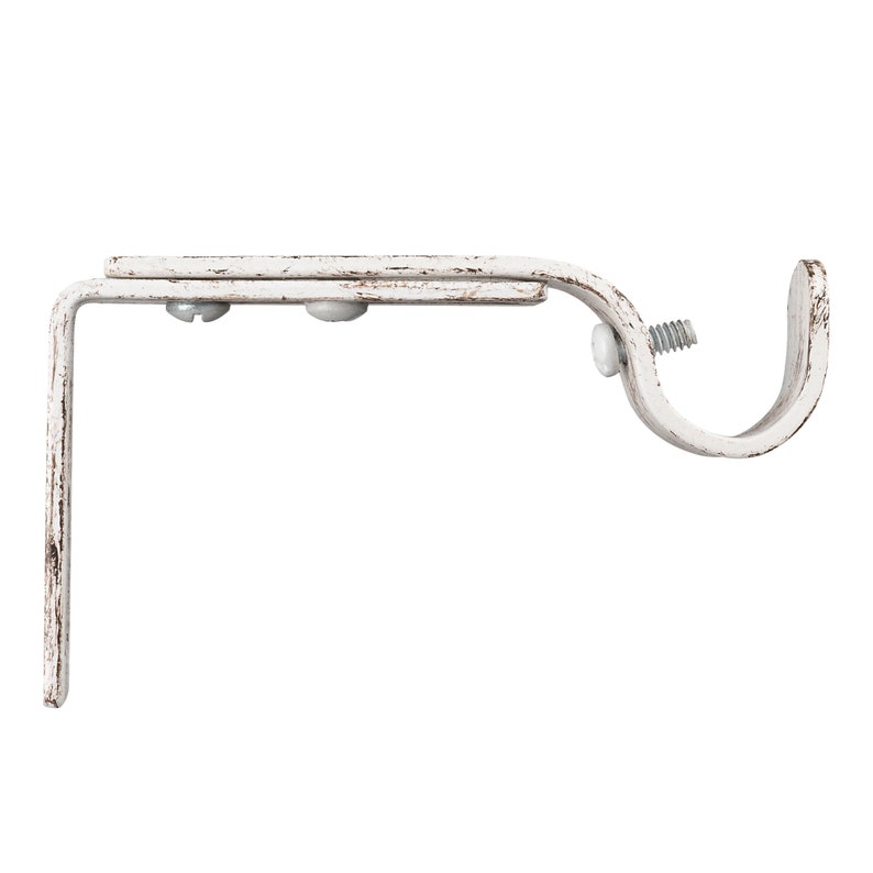 Modern Farmhouse Rustic Distressed White Barrel Curtain Rods 28"- 48 ...