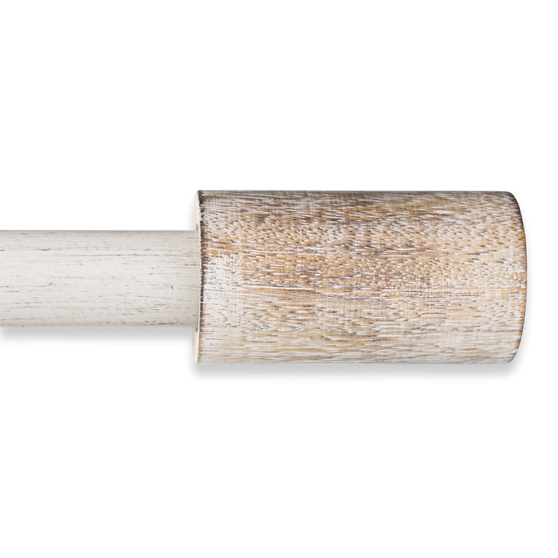 Modern Farmhouse Rustic Distressed White Barrel Curtain Rods 28"- 48 ...