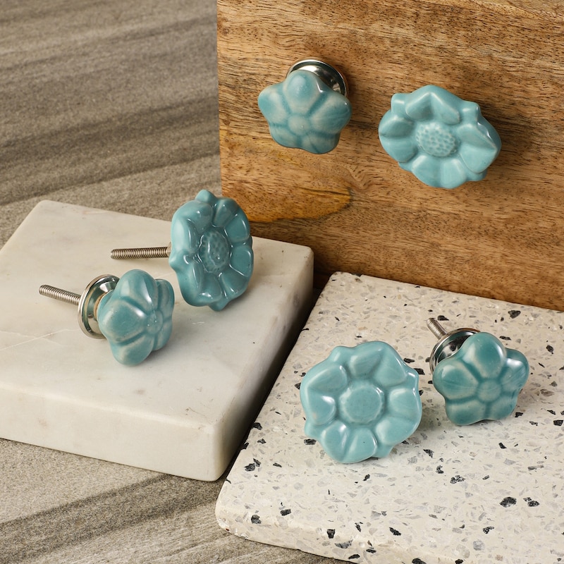 Teal Knobs - Etsy