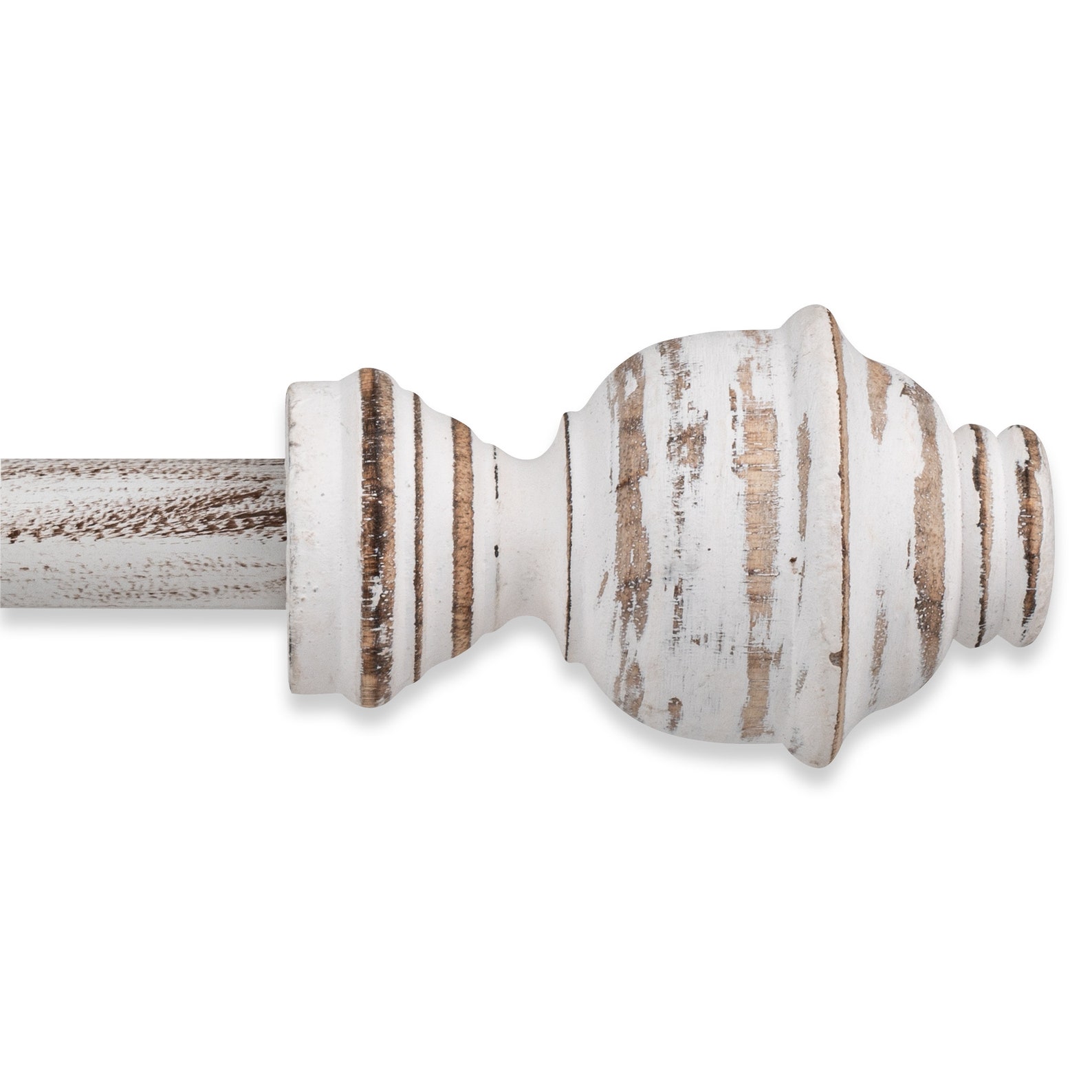 Cambridge Farmhouse Rustic Curtain Rods Distressed Ivory White 28 48 ...