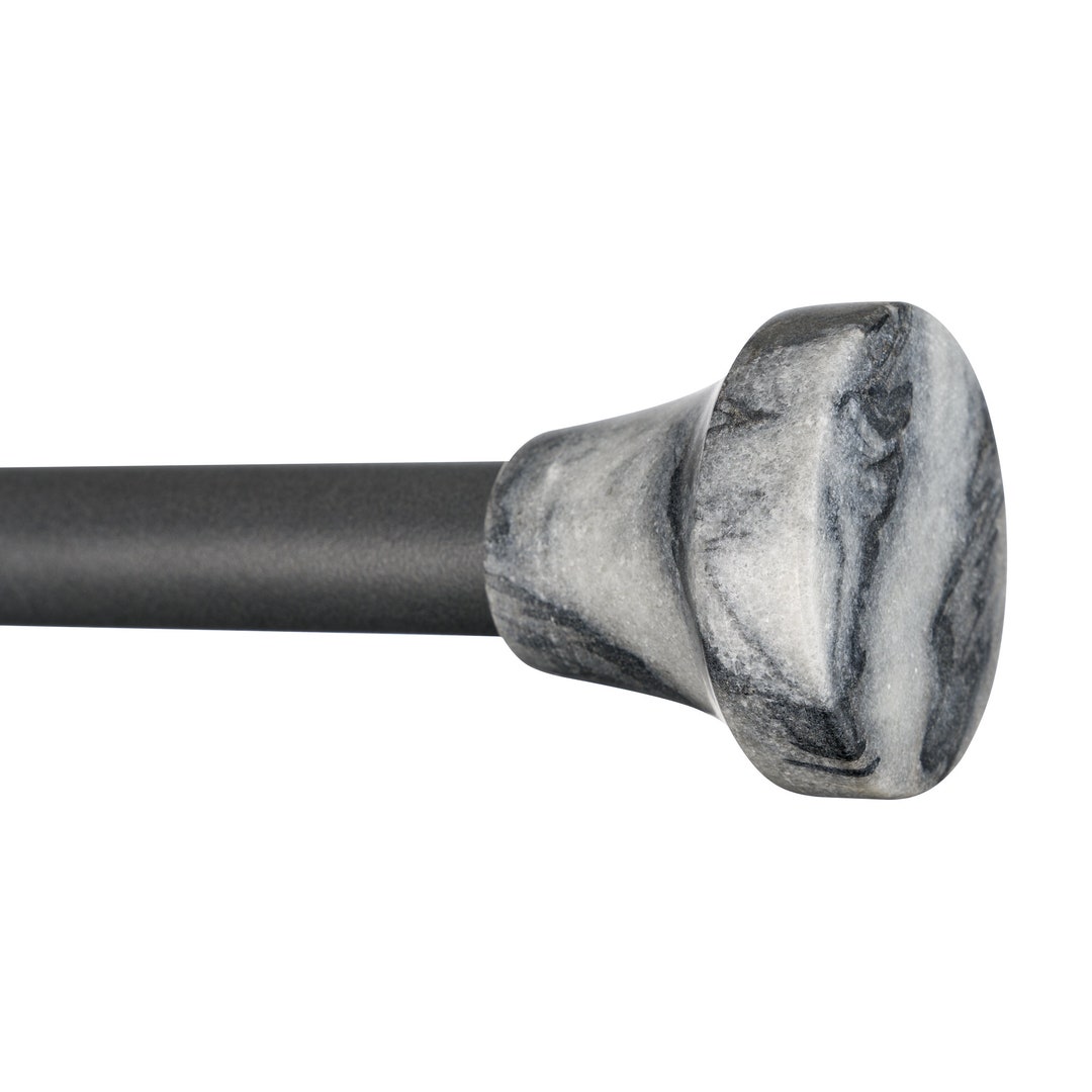 Modern Farmhouse Gray Marble Black Adjustable Curtain Rods - Etsy