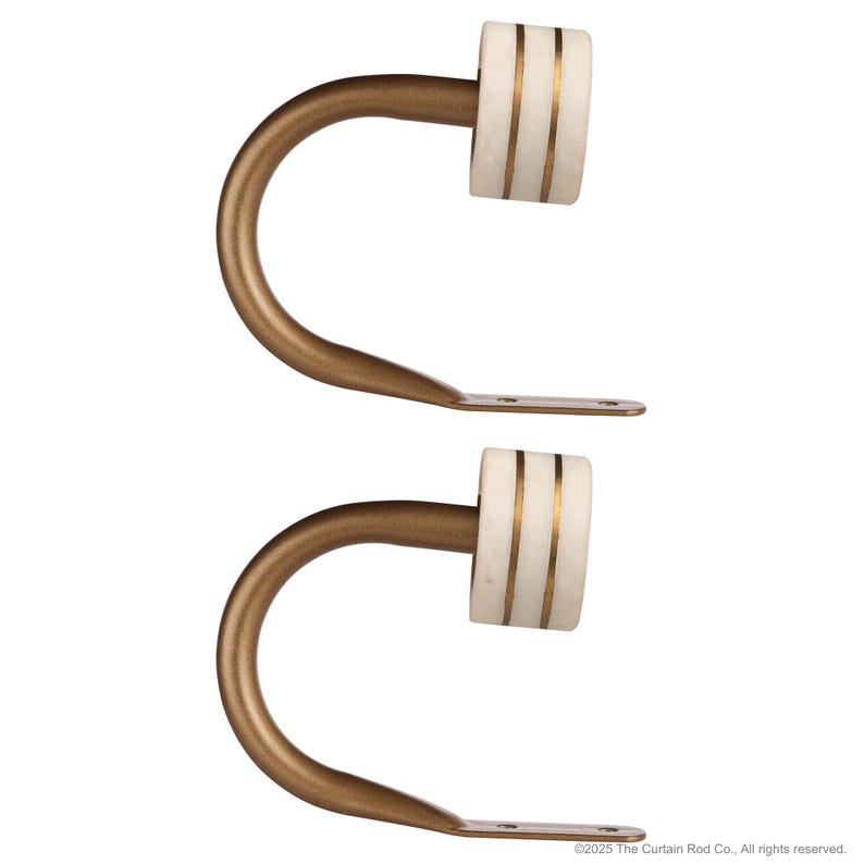 Modern White Marble & Brass Inlay End Cap Curtain Holdback - Etsy