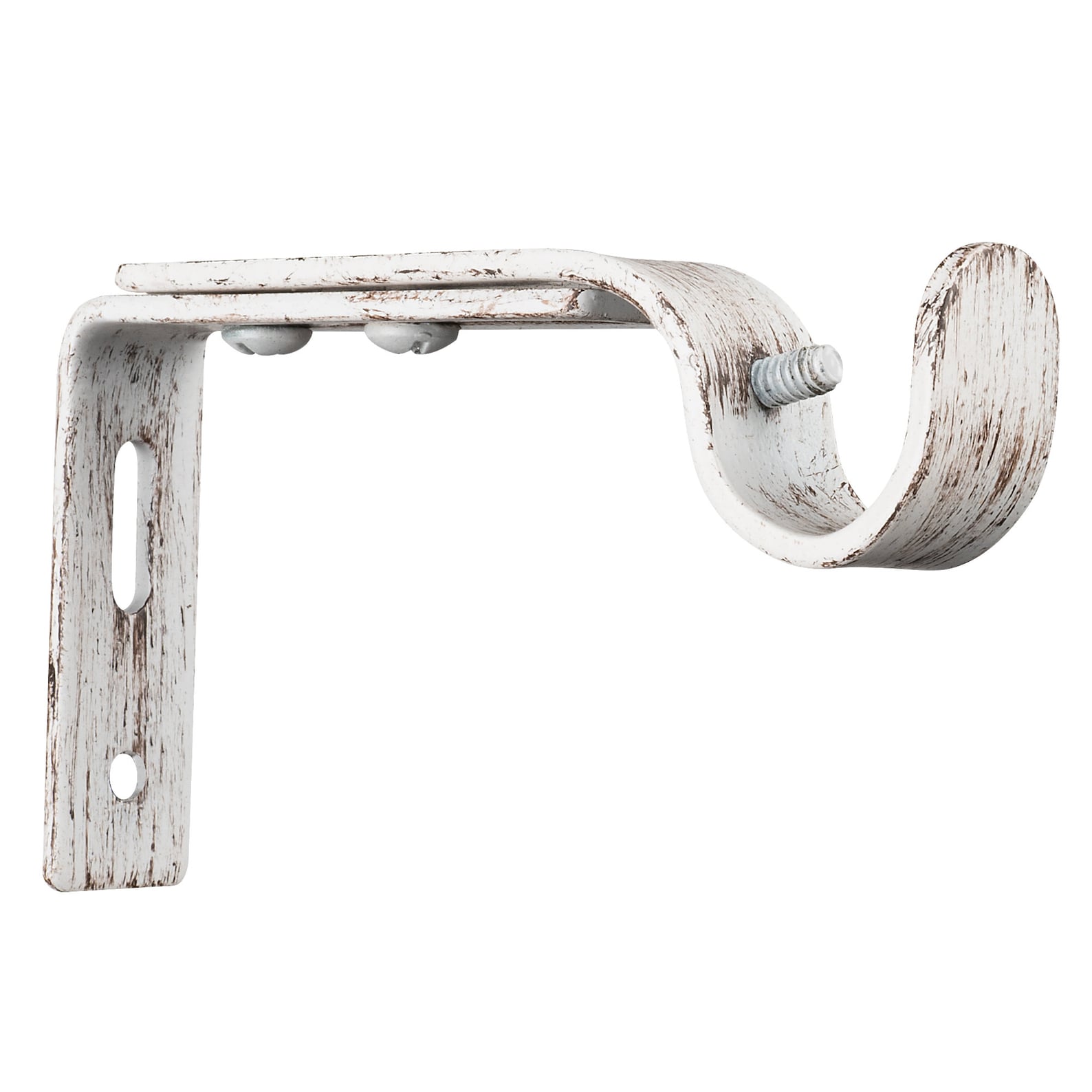 Modern Farmhouse Rustic Distressed White Barrel Curtain Rods 28"- 48 ...
