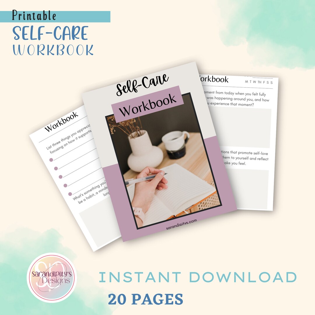 Self Care Workbook Printable Mental Health Workbook Self Care Journal ...