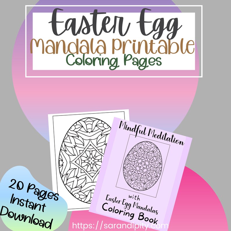 Seasonal Printable Easter Egg Coloring Pages Digital Download Book ...