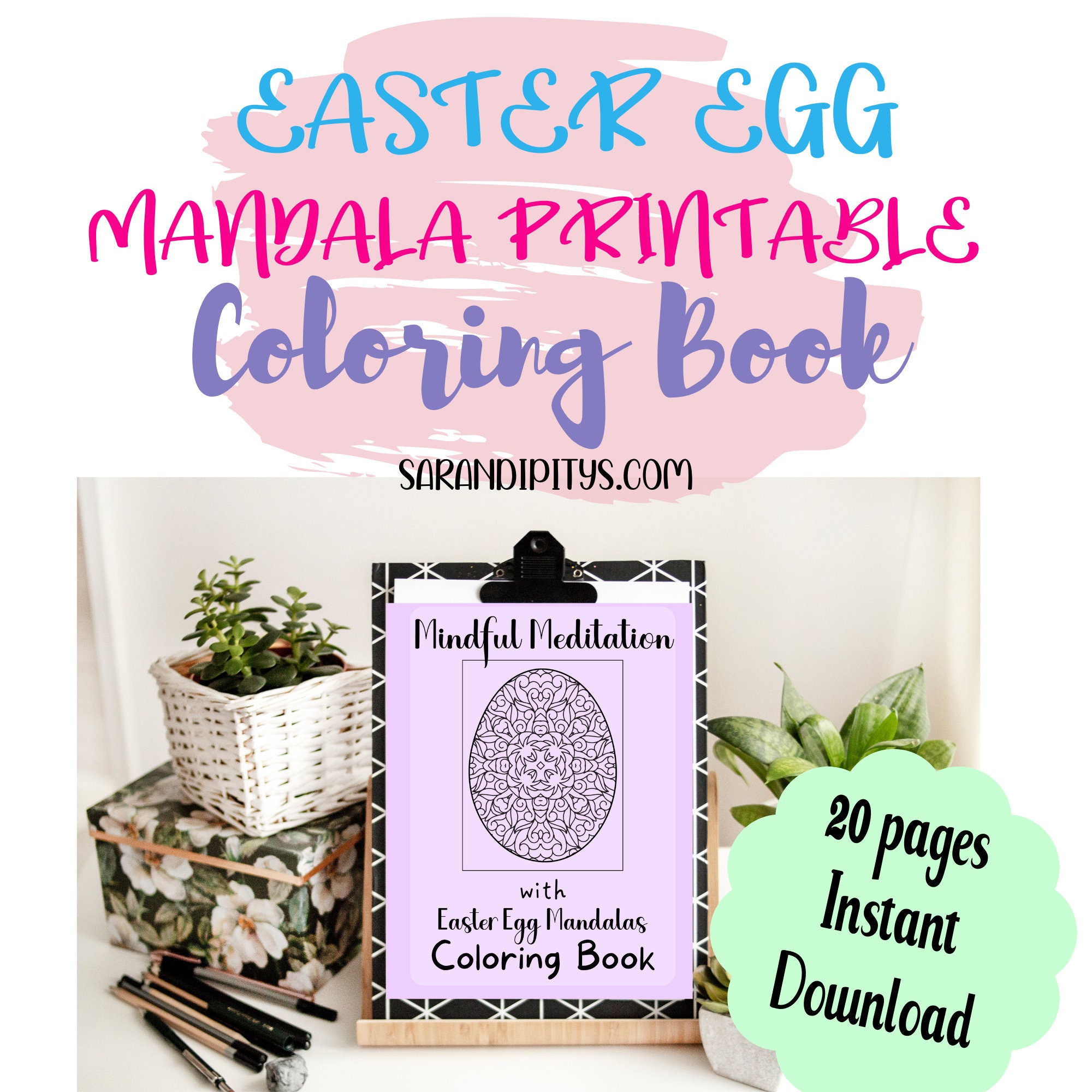 Seasonal Printable Easter Egg Coloring Pages Digital Download Book ...