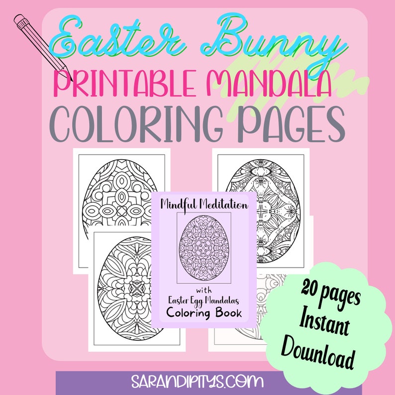 Seasonal Printable Easter Egg Coloring Pages Digital Download Book ...