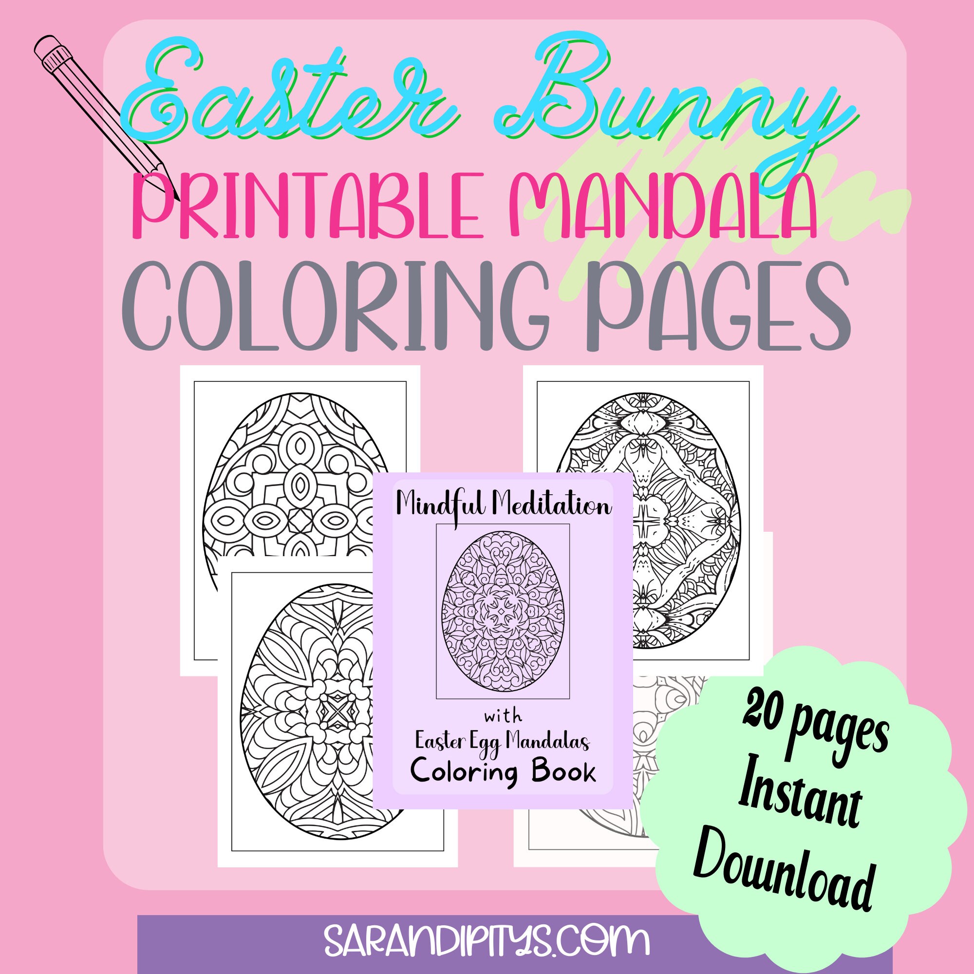 Seasonal Printable Easter Egg Coloring Pages Digital Download Book ...