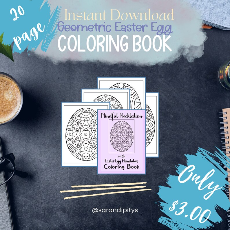 Seasonal Printable Easter Egg Coloring Pages Digital Download Book ...