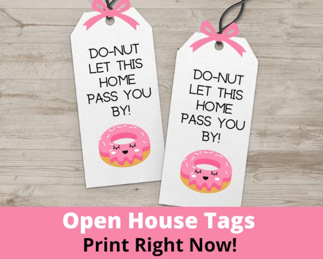 PRINTABLE Donut Themed Open House Thank You Gift Tag- Instant Download ...