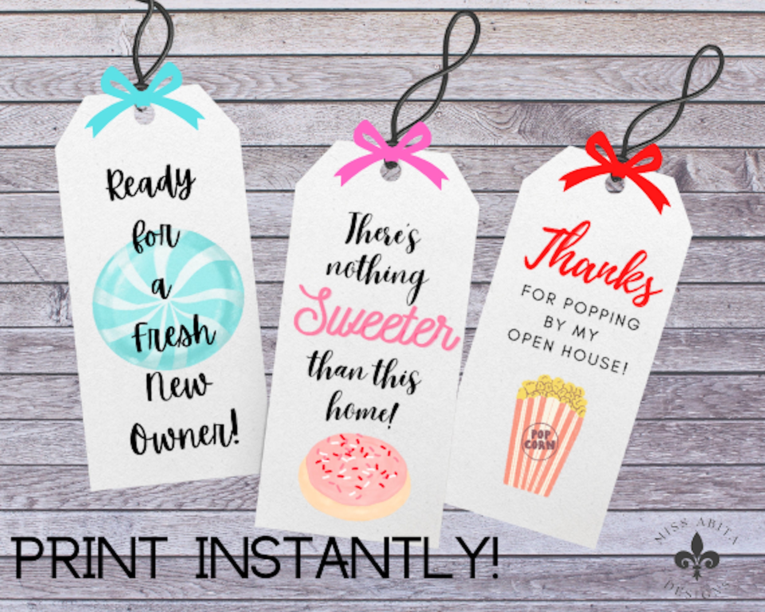 PRINTABLE Open House Real Estate Thank You Gift Tags- 3 Pack Value ...