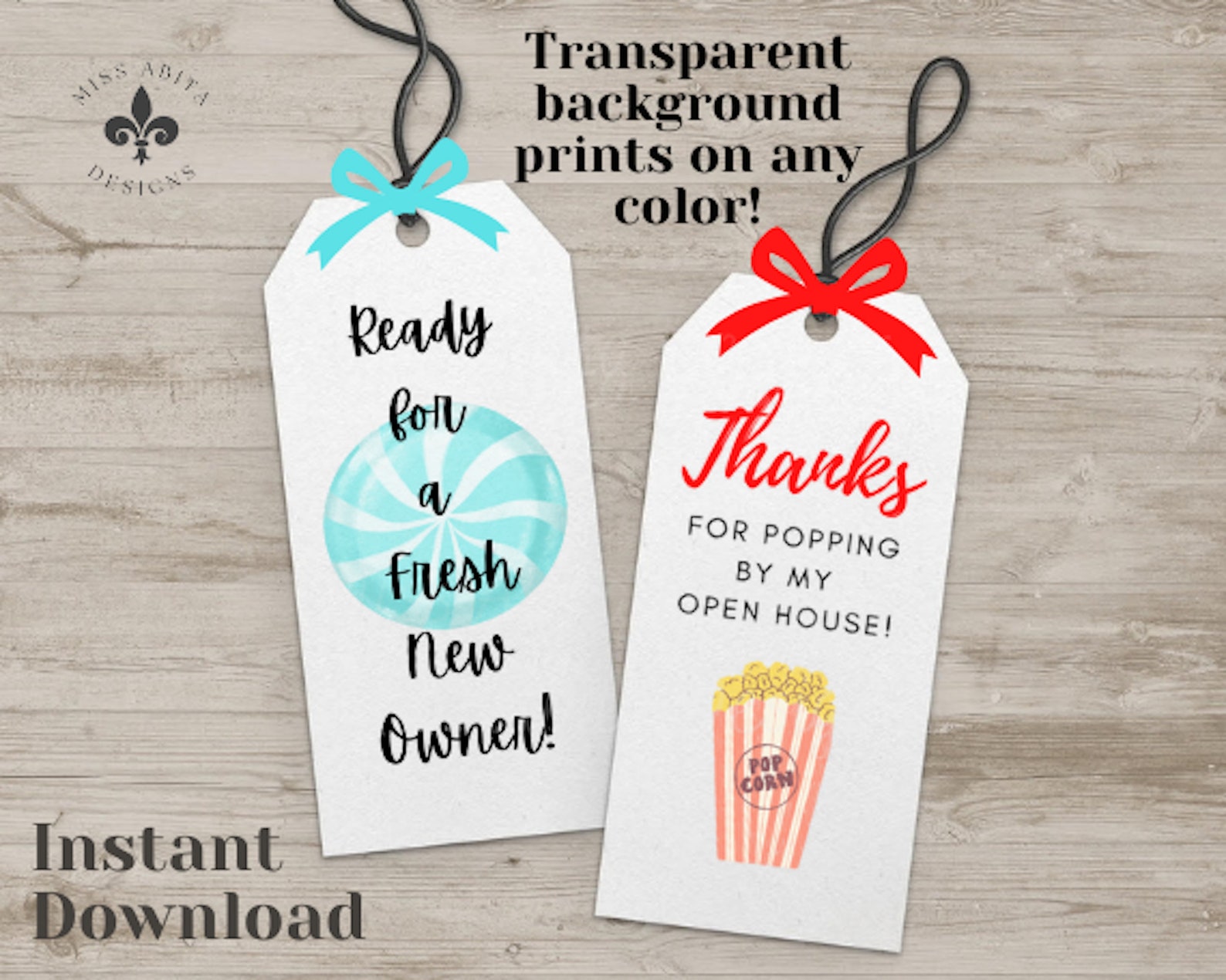 PRINTABLE Open House Thank You Gift Tags- Instant Download Open House ...