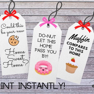 PRINTABLE Open House Sweet Treats Thank You Realtor Gift Tags- Instant ...