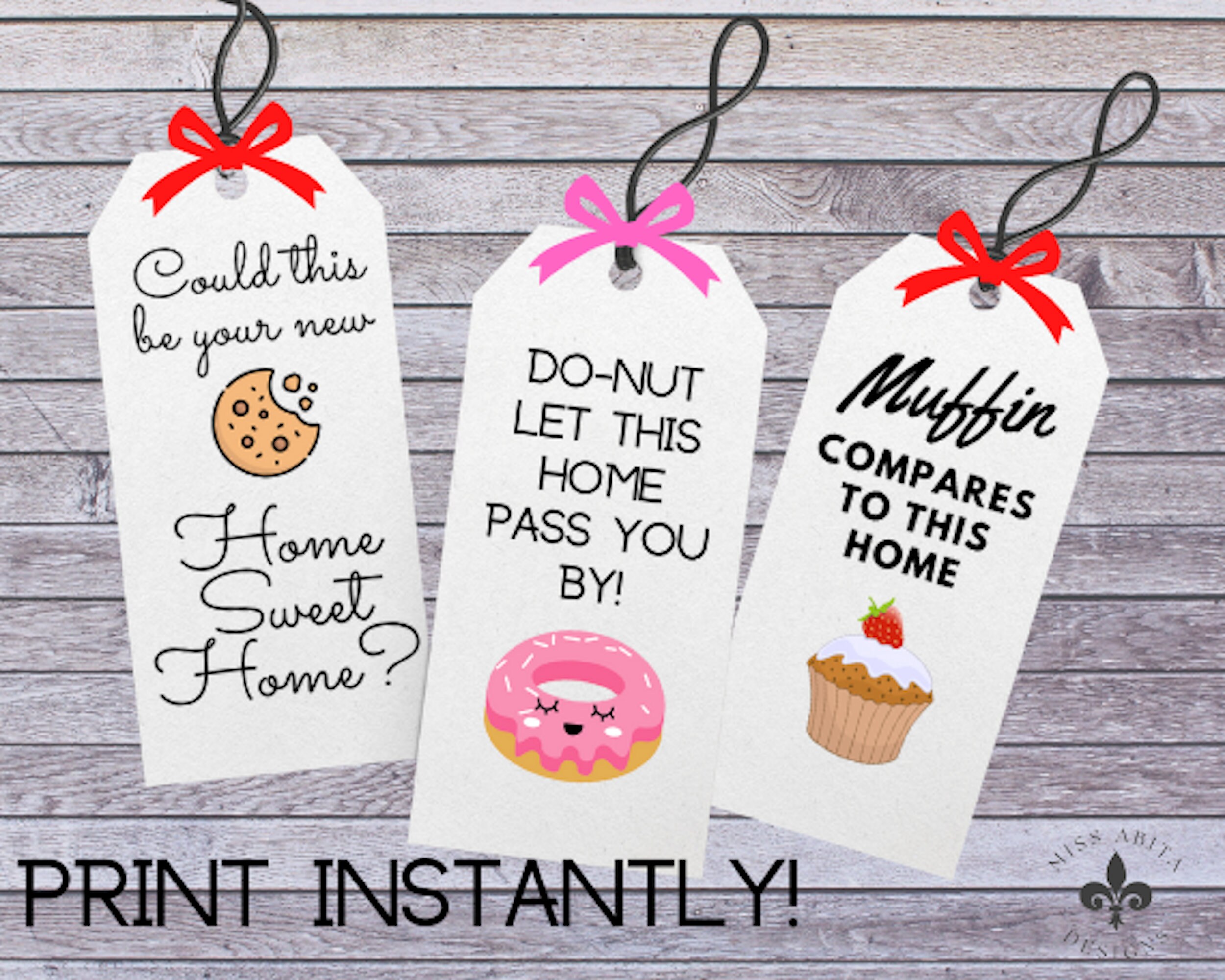 PRINTABLE Open House Sweet Treats Thank You Realtor Gift Tags Instant ...