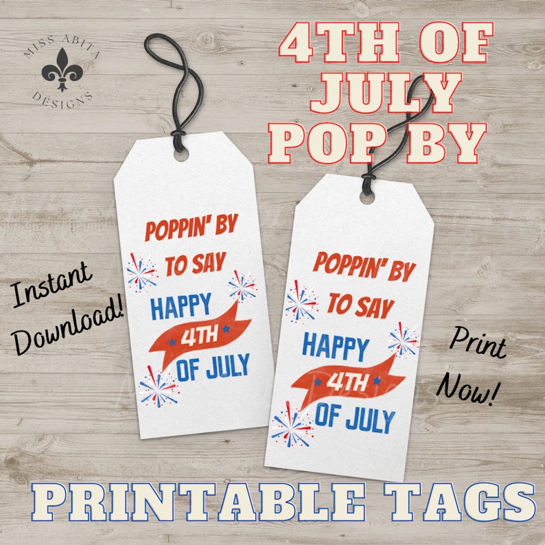 Printable Poppin by to Say Happy 4th of July Real Estate Pop - Etsy
