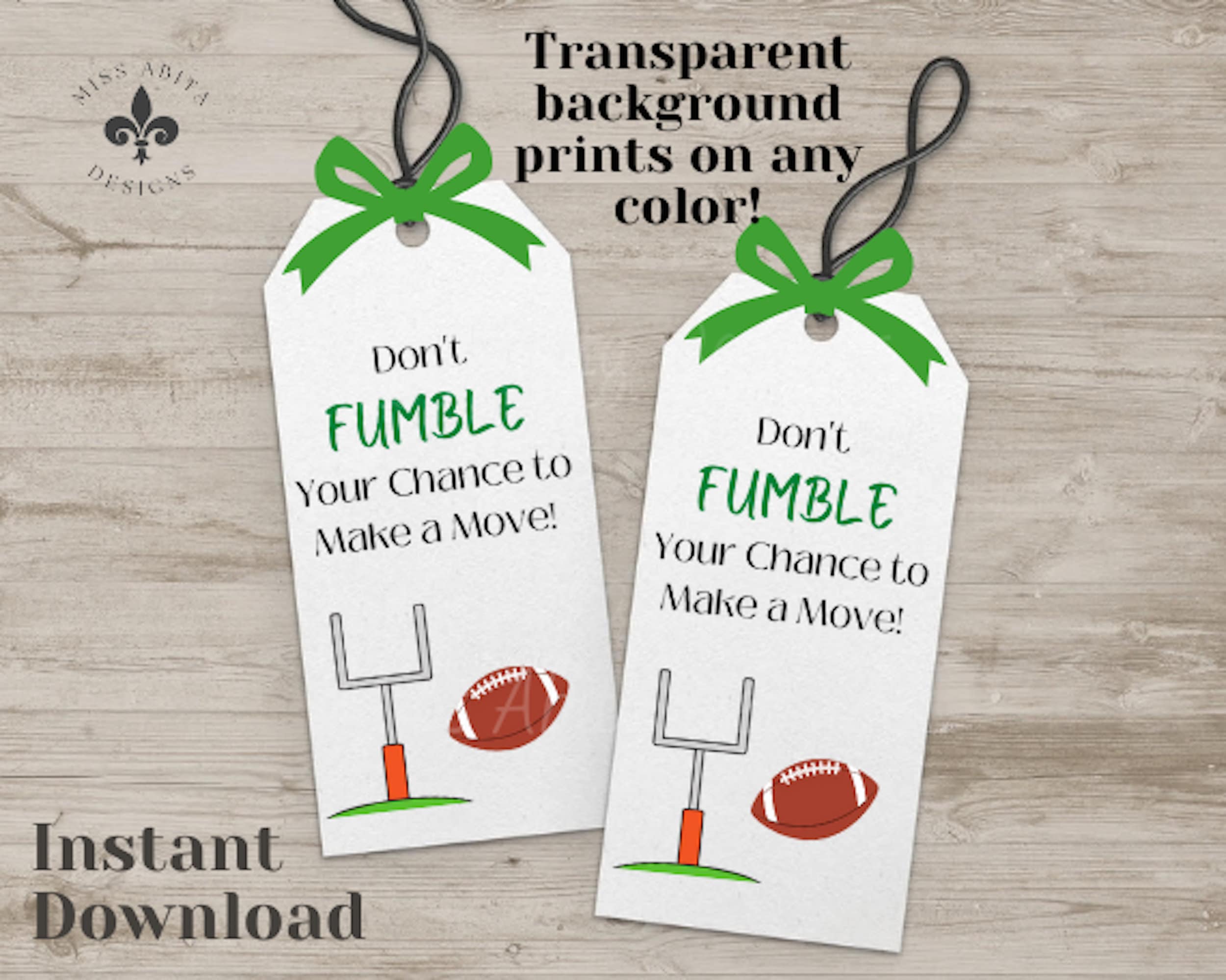 PRINTABLE Football Themed Real Estate Pop by Gift Tags Instant Download ...