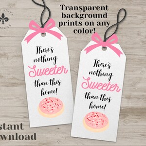 PRINTABLE Cookie Real Estate Open House Thank You Gift Tags- Instant ...