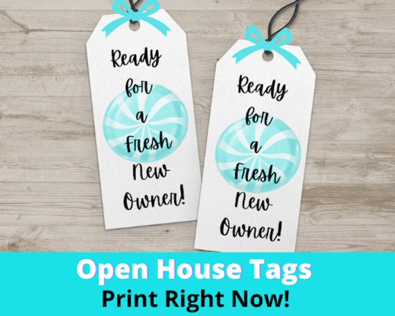 PRINTABLE Mints Real Estate Open House Thank You Gift Tags - Etsy