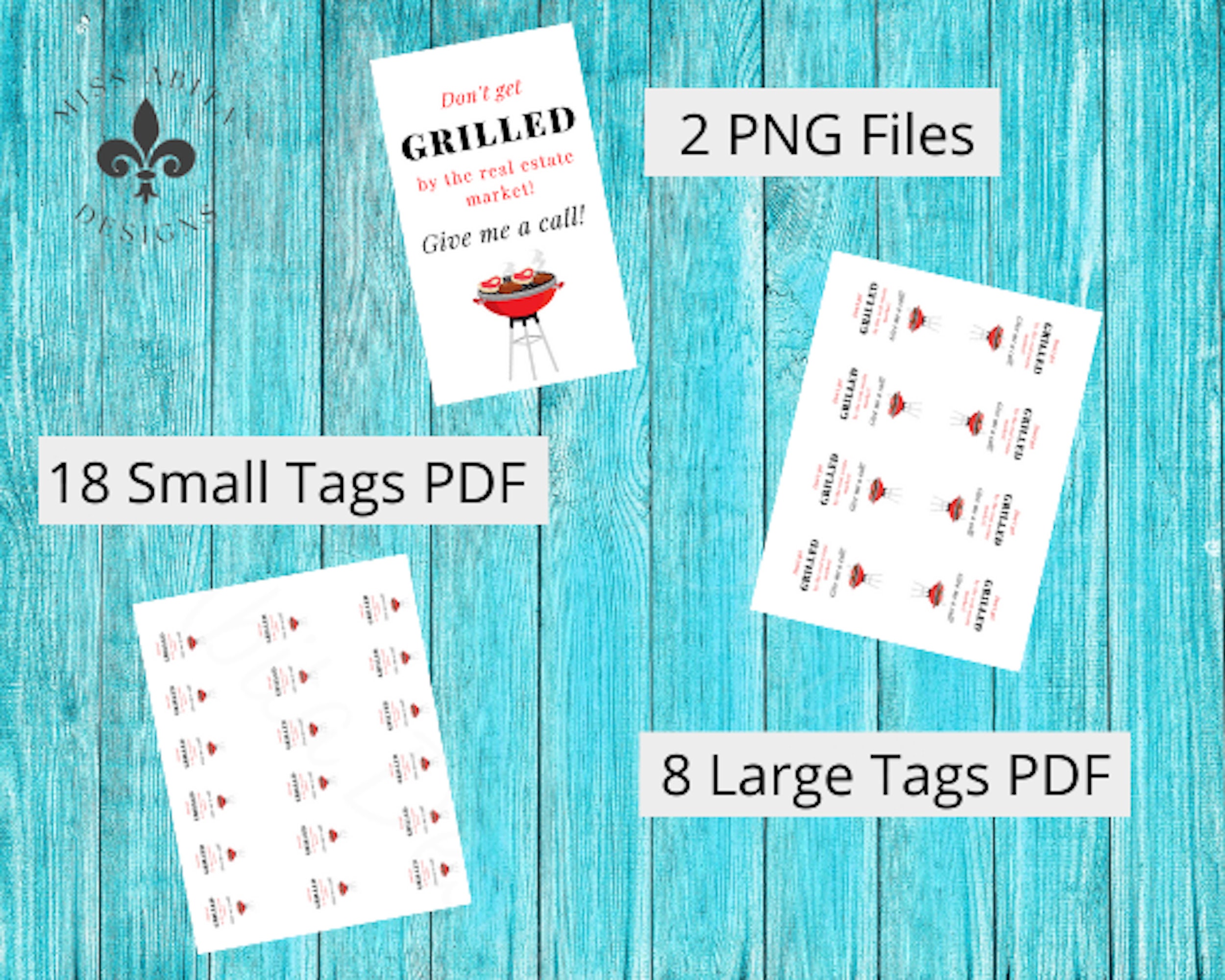 PRINTABLE Grill Pop by Gift Tags Instant Download Realtor Lender Summer ...