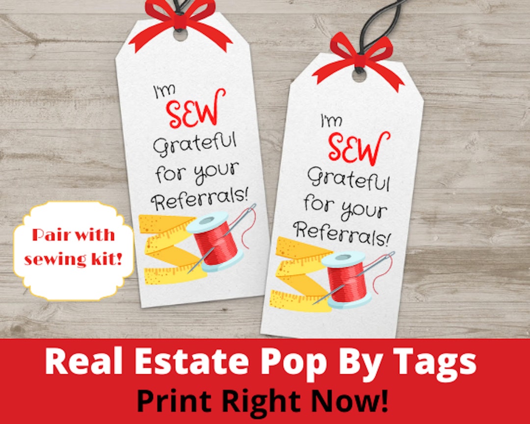 PRINTABLE Sewing Themed Real Estate Pop by Gift Tags- Instant Download ...