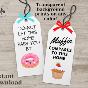 PRINTABLE Open House Sweet Treats Thank You Realtor Gift Tags- Instant ...